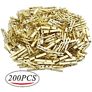 200 Pieces Photo Clips,Mini Rose Rold Plastic Utility Paper Clip Clothespins Clip