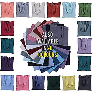 ATMOS GREEN 20 Pack 15x16 inch with 27" long handle 5 Oz NATURAL color Recycled Cotton Tote Bags Sustainable Eco Friendly reusable grocery super strong great for promotion branding gift MADE in INDIA