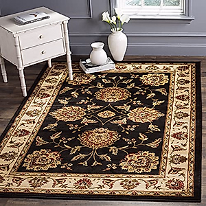 SAFAVIEH Lyndhurst Collection Accent Rug - 4' x 6', Black & Ivory, Traditional Oriental Design, Non-Shedding & Easy Care, Ideal for High Traffic Areas in Entryway, Living Room, Bedroom (LNH555-9012)