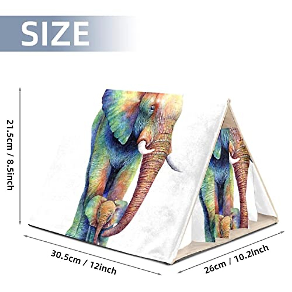 RATGDN Small Pet Hideout Rainbow Elephants Hamster House Guinea Pig Playhouse for Dwarf Rabbits Hedgehogs Chinchillas