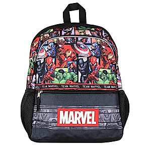 Avengers Spider-Man Iron Man Captain America Hulk 16" Book Bag School Travel Backpack With Water Bottle Pockets and Adjustable Back Straps
