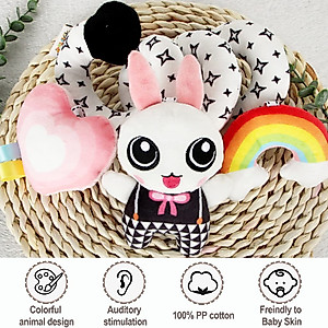 AIPINQI Spiral Stroller Toys, Infants Baby Car Seat Toys Comfortable Pram Crib Plush Toy for Boys Girls Spiral Hanging Toys for Car Seat,Rabbit