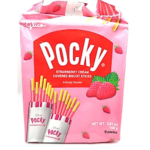 Pocky Sticks Japanese Snacks Variety Pack of 3 - Poky Stix Strawberry, Chocolate, Cookies, and Cream Asian Candy by Grateful Grocer