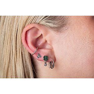 Pierced Owl 16GA Stainless Steel Celtic Snake and Heart Seamless Cartilage Daith Septum Ring