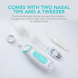 Lunobaby Nasal Aspirator for Babies - Rechargeable Baby Nose Sucker Must-Haves for First Time Mom - Electric Nose Aspirator for Infants and Toddlers