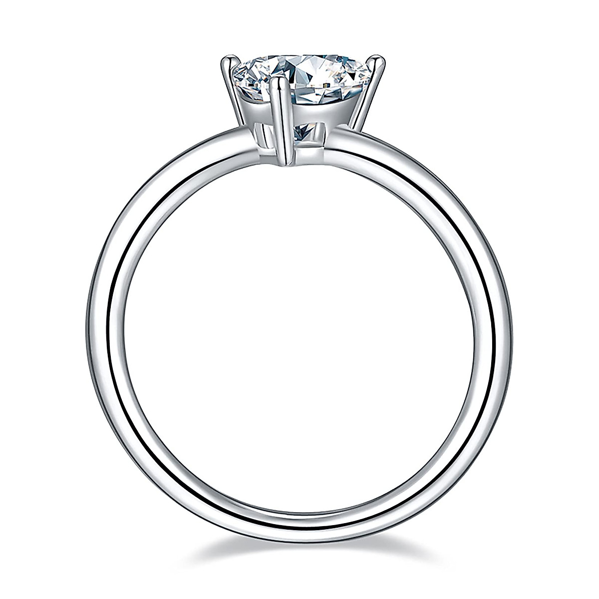 VIKI LYNN 1ct Moissanite Ring Triangle-cut Sterling Silver Wedding Engagement Anniversary Thin Band Ring for Women