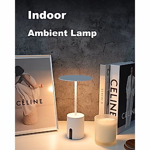 WEILAILUX Cordless Table Lamp Rechargeable, Indoor Outdoor Battery Operated Desk Lamp, Touch Dimmable Night Light with USB Charging, for Bedroom/Patio/Camping/Restaurant/Bar (2Pack White)