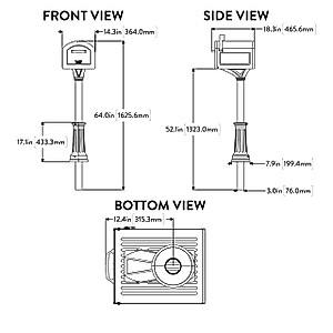 Architectural Mailboxes 950080B-10 Centennial Decorative Steel Mailbox and Post Kit, Extra Large, Black