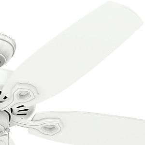 Hunter Fan Company 53240 Builder Elite Indoor Ceiling Fan with Pull Chain Control, 52", Snow White Finish