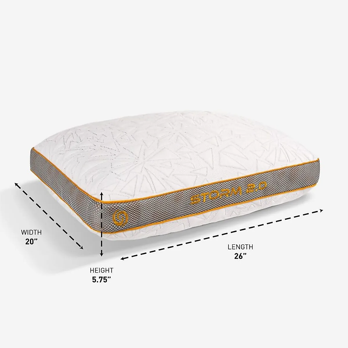 Bedgear Storm Performance Pillow - 2018 Version - Size 2.0 - Cooling Pillow for Hot Sleepers - Medium Firmness Bed Pillow for All Sleep Positions - Washable Removable Cover - 20" W x 26" L x 5.75" H