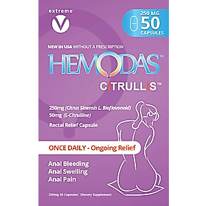 Hemodas - Once Daily Anal Vein Support 250mg Capsule, 50 Count