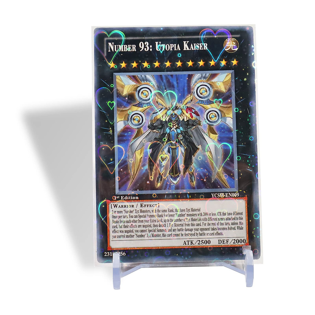 100PCS Holographic Card Sleeves for Japanese Sized Cards YGO Card Protectors (61x88mm, Hearts)