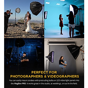 MagMod MagBox PRO 24" Octa Softbox with Integrated Gel Slot and Storage Pocket for Fabric Diffuser | Compatible with Speedlight Flashes and Strobes