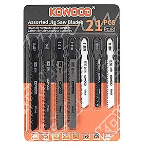 Jig Saw Blades 21pcs,Assorted Professional Saw Blades for Wood and Metal by KOWOOD…