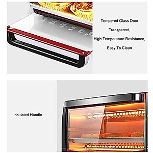 Mini Oven Toaster Electric Small Oven Tempered Glass Door Removable Crumb Tray Insulated Handle with Insulated Gloves and Baking Tray 12L Mini Ovens Happy Life
