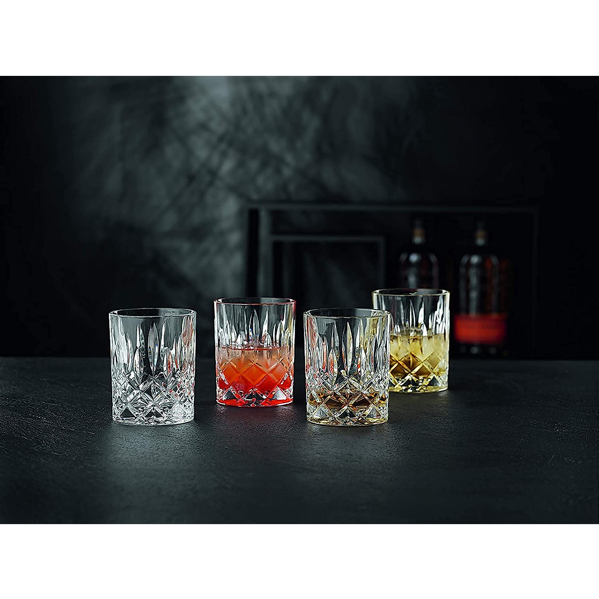 Nachtmann Noblesse Collection Whiskey Glass, Set of 4 Crystal Clear Glasses, 4-Inch Tumbler for Scotch, Cocktail, Liquor, or Bourbon, 10-Ounce, dishwasher safe