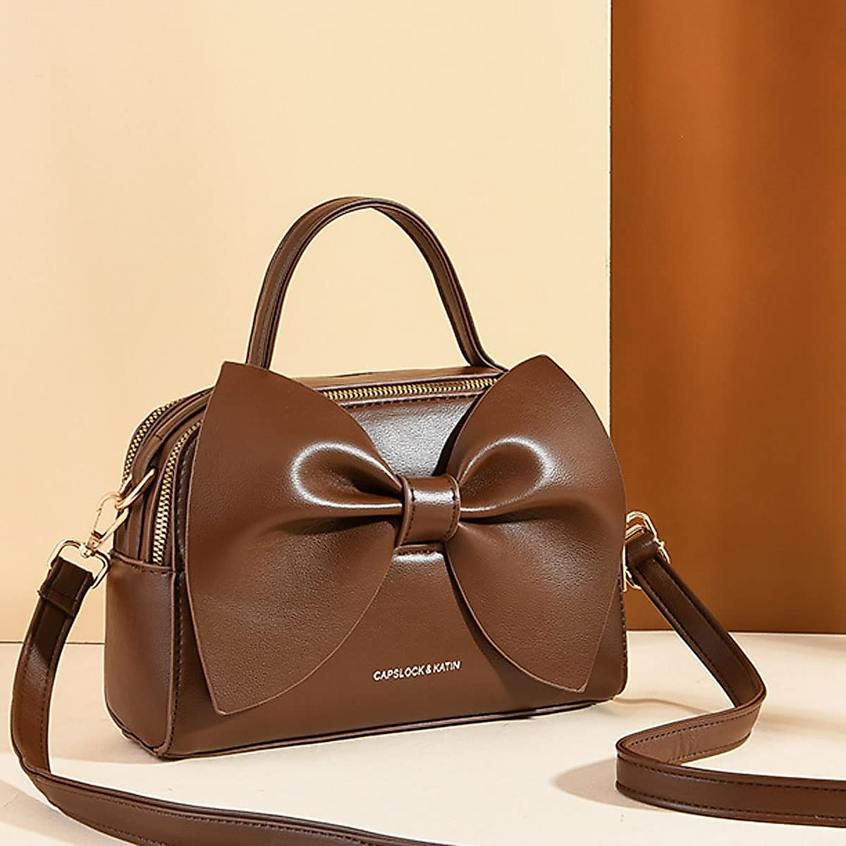 YOUNXSL Shoulder Bag for Women PU Leather Purse Bowknot Handbag Fashion Top-Handle Satchel Ladies Crossbody