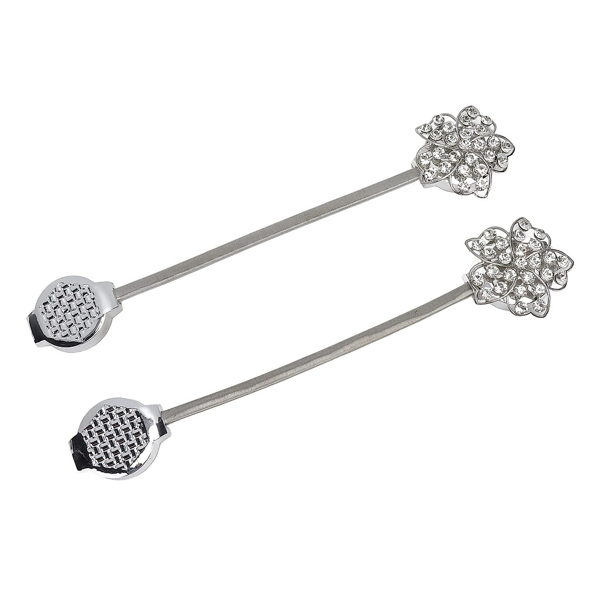 Marooma 2Pcs Magnetic Curtain Tiebacks, Sparkling Crystal Flower Curtain Buckle Clips, Convenient Drape Tie Backs Decorative Curtain Holdbacks Holder Curtain Tiebacks for Home.