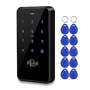 HFeng Outdoor IP68 Waterproof RFID Keypad Touch Access Control System Rainproof WG26/34 125KHz Card Reader + 10pcs EM4100 Keyfobs