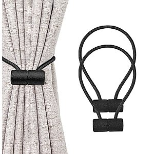2 Magnetic Curtain Tiebacks- Drapery Holdbacks, Tie Backs Holdback for Blackout Sheer Window Treatment, Upgrade 2022