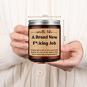 LEADO Candle, New Job Gifts for Women, Men - Congratulations Gift, Leaving Job Gifts, Promotion Gifts for Women, Friend, Boss - Congrats on New Job, Funny Gift for Coworker Leaving for New Job