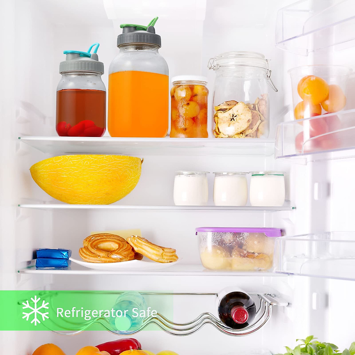 6pcs Regular Mouth Flip Cap Lids for Ball Mason Jar, Leak-free and Airtight, Easy Pouring Spout (Jars Not Included)