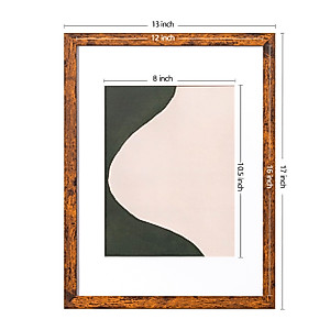 eletecpro 12x16 Picture Frames Set of 5, Gallery wall frame Display 8.5x11 Photo with Mat or 12x16 without Mat, Picture Frame Collage Wall Decor for Wall Mounting, Brown