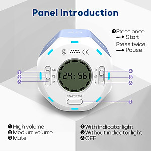 Pomodoro Timer, Octahedral Flip Timer, Desk Digital Timer for Kids, Kitchen Timer Magnetic with LCD Display, Silent & Alarm Function, Countdown/up Timer for Cooking, Productivity, Classroom, Gym, ADHD