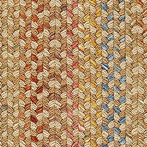 Super Area Rugs Braided Rug Sanford Indoor/Outdoor Braided Carpet for High Traffic Kitchen, Khaki Multi, 4' x 6' Rectangle