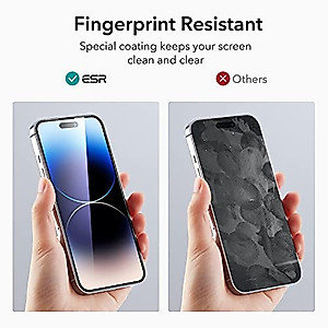 ESR for iPhone 14 Pro Max Screen Protector, Tempered-Glass with Easy Installation Frame compatible with iPhone 14 Pro Max, Military-Grade Protection, Ultra Tough, Scratch Resistant, 3 Pack