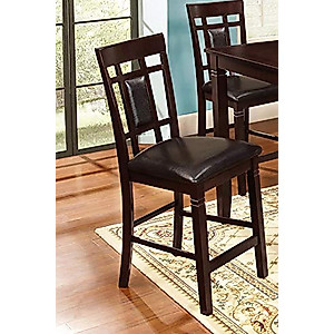 GTU Furntiure 5Pc Counter Height Dark Bown Wood Table Set