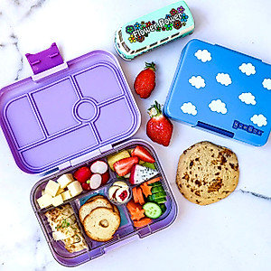 Yumbox Original - Leakproof Bento Lunch box for Kids (2-7 Years) with 5 Compartments, Easy-Open Latch, Optimal Portion Sizes & Removeable Paris Themed Tray (Lulu Purple)