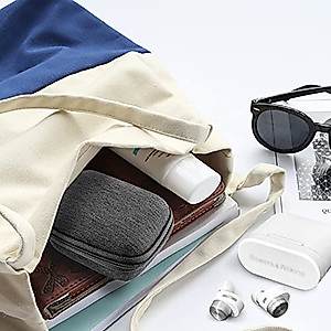 Geekria Shield Headphones Case Compatible with Bowers & Wilkins PI7, PI5 in-Ear True Wireless Headphones Case, Replacement Hard Shell Travel Carrying Bag with Cable Storage (Grey)