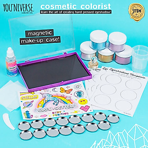 You*Niverse Cosmetic Colorist by Horizon Group USA: Create 15 Hand Pressed Eyeshadows, STEAM Kit, Includes Magnetic Palette, Colorful Pigments, Tamper Tool & More, Multi