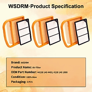 WSDRM TS410 TS420 Air Filter Pre Cleaner for TS410 TS420 TS410Z TS420Z TS480 TS500i Concrete Cut Off Saw Cutquik Saws Chop Saw 4238 140 4402, 4238 141 0300, 4238-140-1800, 3 pcs