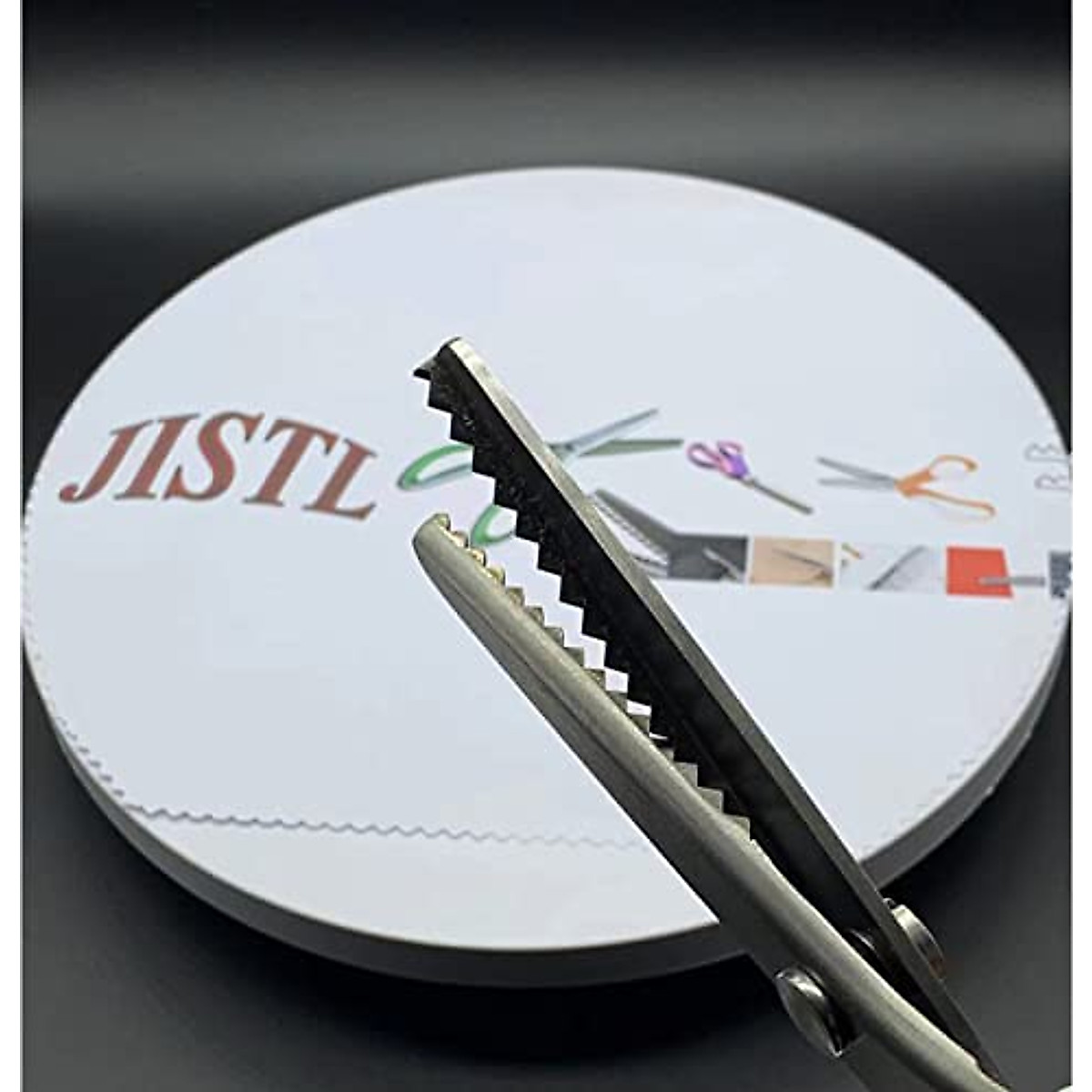 JISTL Green Pinking Shears Comfort Grips Professional Dressmaking Pinking Shears Crafts Zig Zag Cut Scissors Sewing Scissors,Professional Handheld Dressmaking