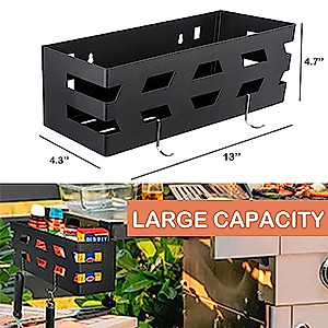 Griddle Caddy for 28" 36" Blackstone Griddle, DEWVIE No Drilling Removable Grill Caddy BBQ Accessories Space Saving Storage Box Organizer