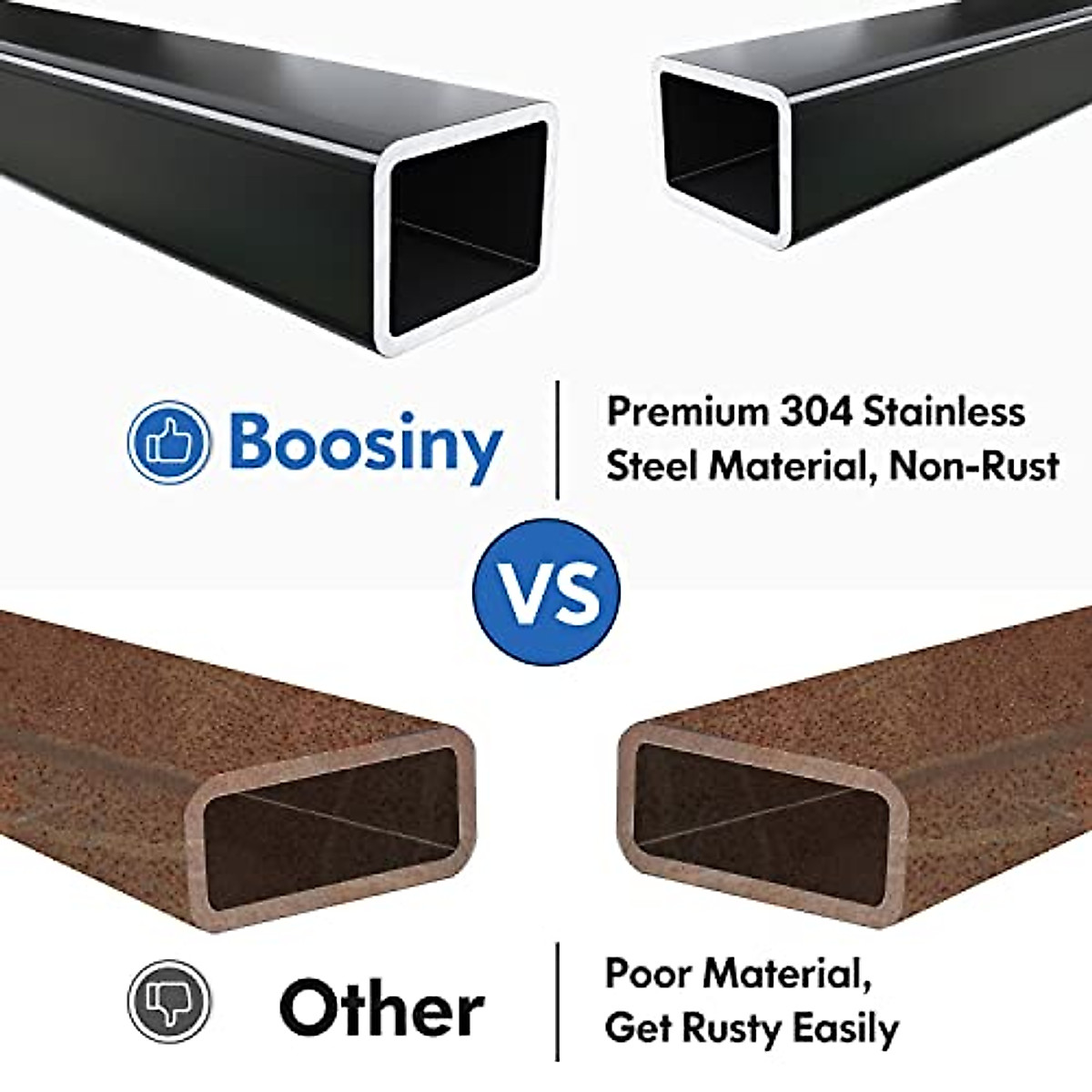 BOOSINY Over The Sink Dish Drying Rack, 2 Tier Stainless Steel Large Adjustable Kitchen Dish Drainer, Home Storage Organizer Shelf Above Counter with 6 Hooks