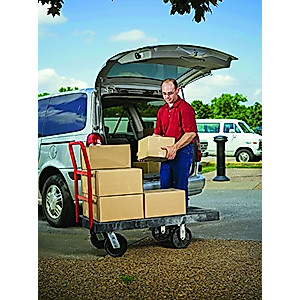 Rubbermaid 2-Shelf Plastic/Poly Mobile Utility Cart with Lockable Wheels, Black (RCP4441BLA)