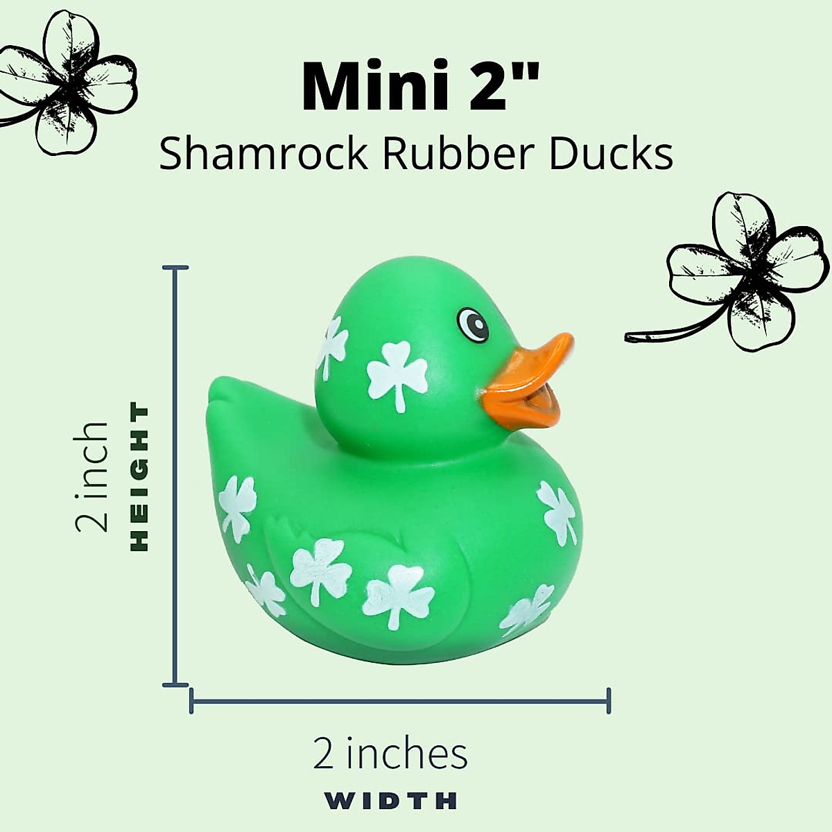 4E's Novelty 24 Pack St Patricks Day Rubber Ducks - 2 inch Shmrock Rubber Duckies Bulk - Saint Pattys Day Irish Gifts for Adults Kids Party Favors Accessories, Jeep Ducking