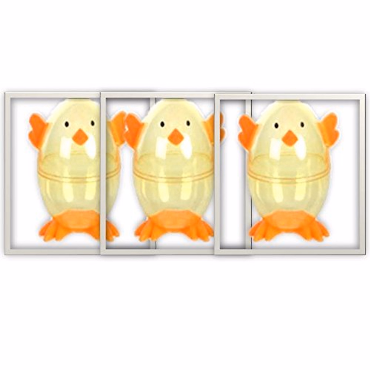 Clear Chick Shaped Easter Eggs 3 Fillable Treat Containers