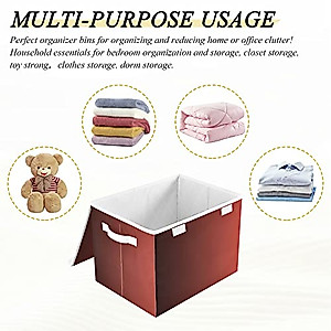 innewgogo Black Red Gradient Storage Bins with Lids for Organizing Foldable Storage Box With Lid with Handles Oxford Cloth Storage Cube Box for Toys