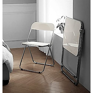 Byjccar Transparent Acrylic Folding Table Portable Small Desk Medieval Bedroom Computer Desk Sofa Side Table (Table, Transparent Desktop)