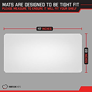 Thirteen Chefs Industrial Shelf Liners 48 x 24 Inch, 5 Pack Set for Wired Shelving Racks, Clear Polypropylene
