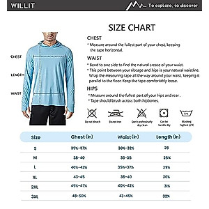 Willit Men's UPF 50+ Sun Protection Hoodie Shirt Long Sleeve Rash Guard Fishing SPF Outdoor UV Shirt Lightweight Gray L