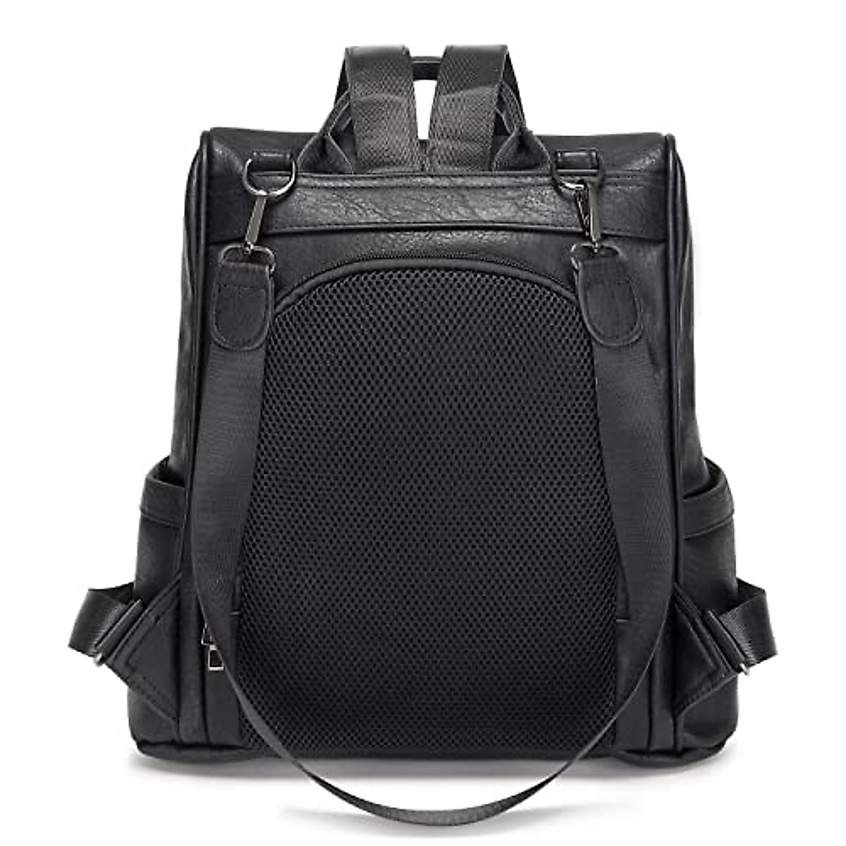 Shaelyka Water-resistant Women Backpack Purse, Leather Anti-theft Medium Shoulder Bag, Black