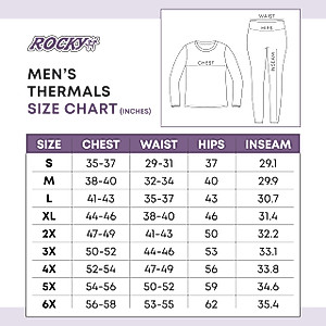 Rocky Thermal Underwear for Men (Long Johns Thermals Set) Shirt & Pants, Base Layer (Black - Heavyweight/X-Large)
