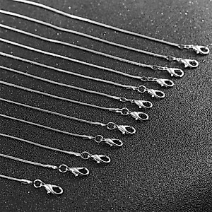 Forise 24 Pcs Gold Plated and Silver Plated 1.2 mm Snake Chains Necklace with Lobster Clasps for Jewelry Making,18 Inch and 20 Inch