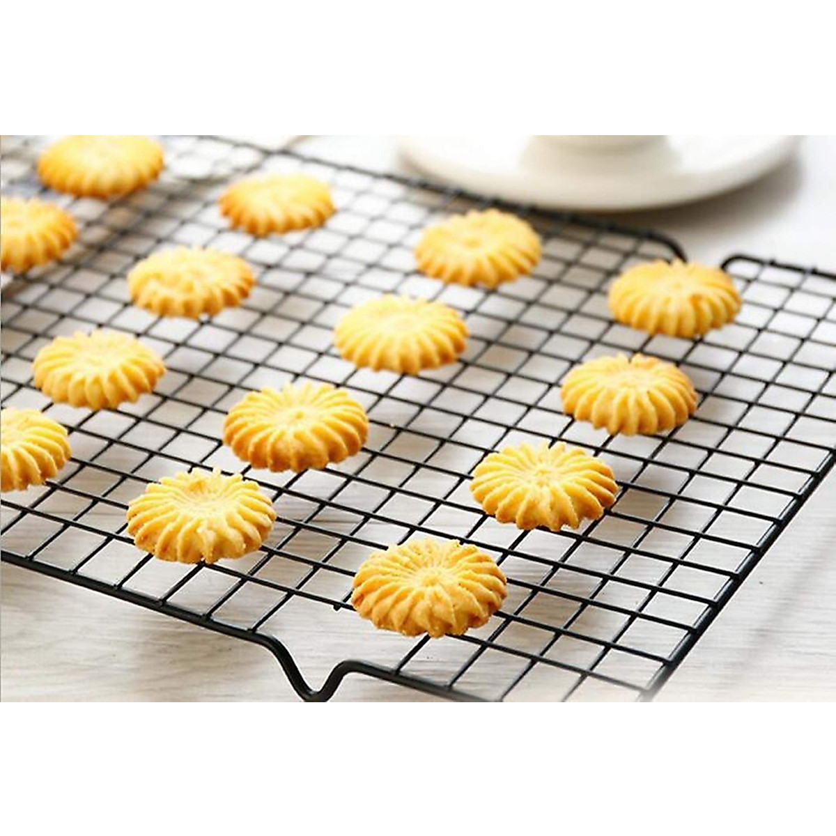 Mokpi Cooling Baking Rack Wire Racks, Size 16.14’’x10’’, Thick Heavy Duty Commercial Quality Grid Rack (Set of 4)