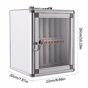 KIOPOWQ Cell Phone Lockers for Employees, 12 Slots Aluminum Alloy Cell Phones Storage Cabinet Pocket Chart Storage Locker Box with Safety Lock and Handle for Classroom Office